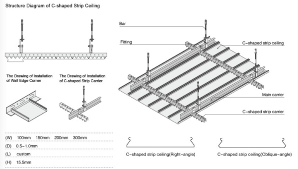 Strip Ceiling Series C-shaped Strip Ceiling - Bitec Enterprise