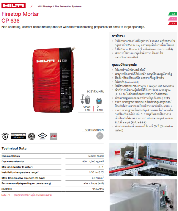 Firestop Mortar CP 636 - Bitec Enterprise