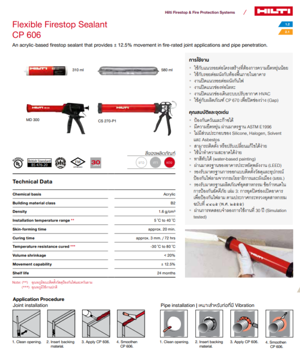 Flexible Firestop Sealant CP 606 - Bitec Enterprise
